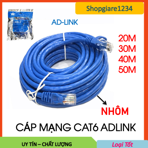 Adlink Cat 6 Network Cable 15m 20m 30m 40m 50m pre-pressed at both ends ...