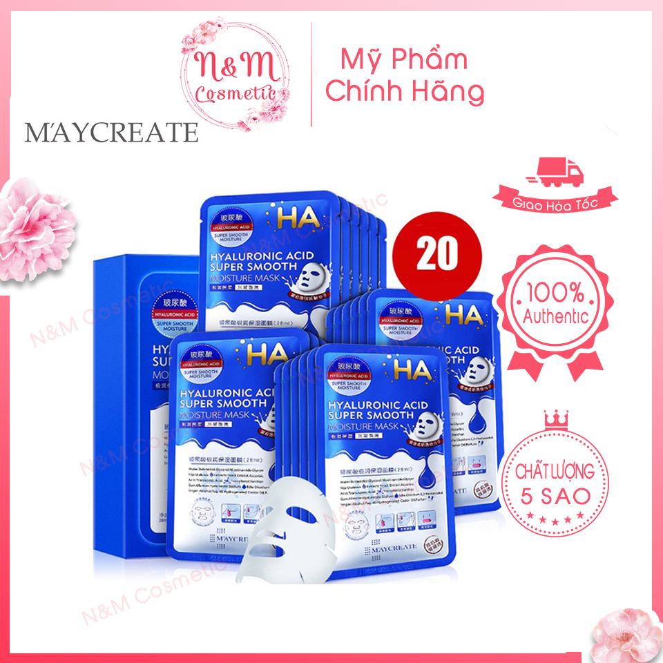 Box of 20 pieces of HA Maycreate Mask Moisturizing and Whitening Mask ...