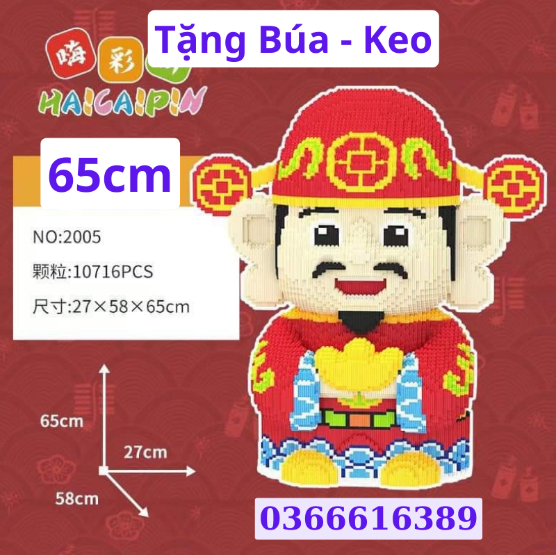 Assembly Lego God Of Wealth Lego 65cm, Lego Model God Of Fortune 65cm ...