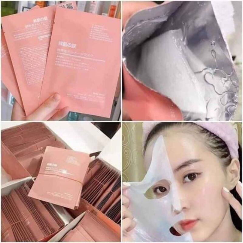 Japanese sheep placenta mask, collagen increasing paper mask - Genuine ...