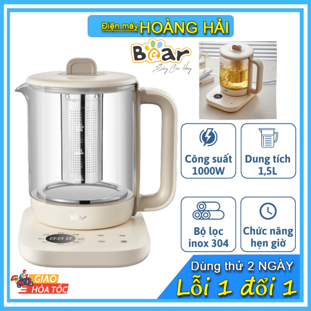 Bear SB-PT15K tea pot, 1-button timer setting, keeps heat continuously ...