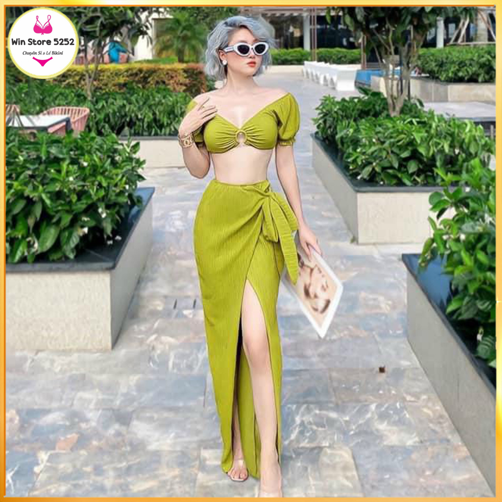 Set Of 3 Piece Bikinis, Two-Piece Swimwear With Shoulder-Length Bra With sexy Scarf New Model BM ...