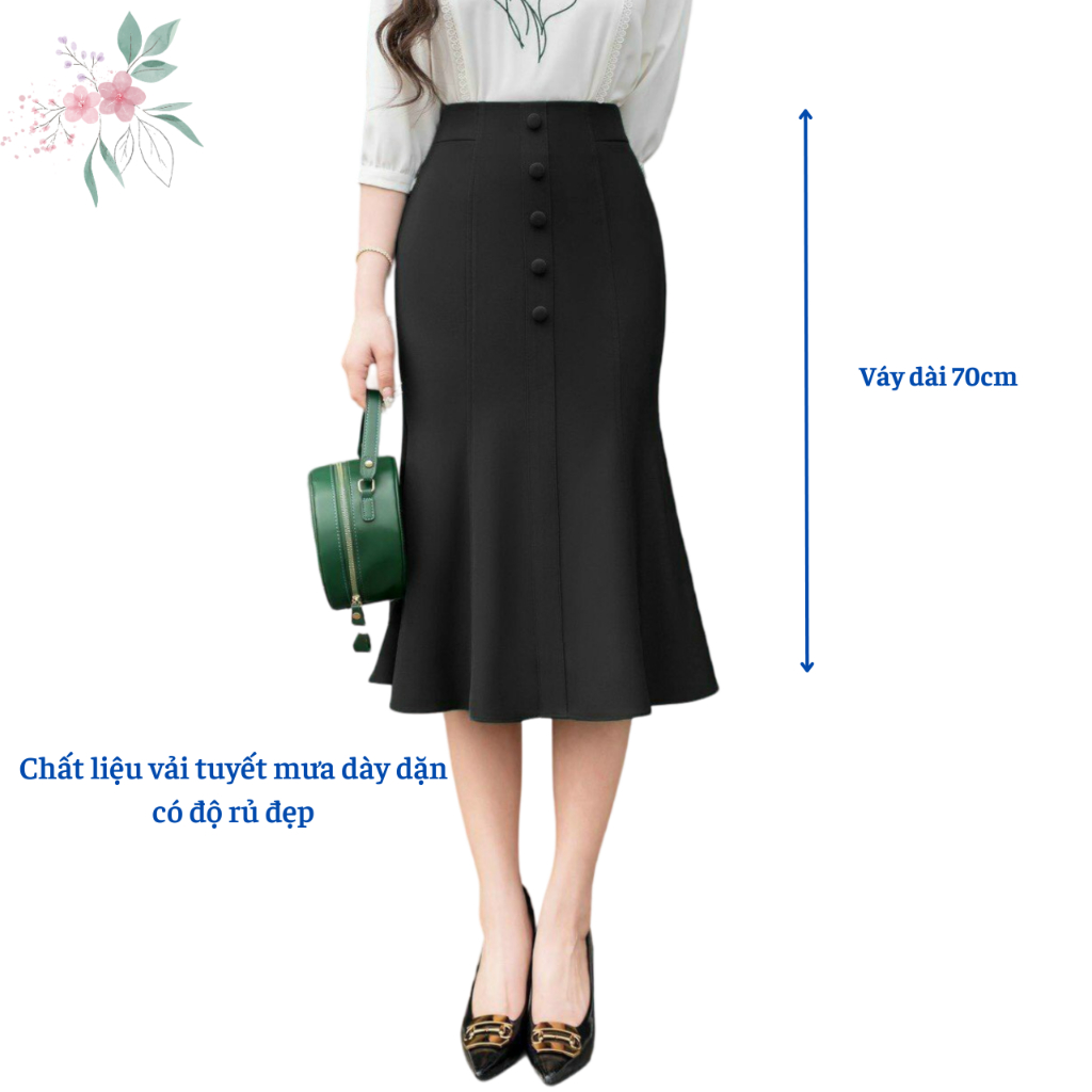 Oxatyl CV56 5 button fishtail skirt with new office fashion style ...