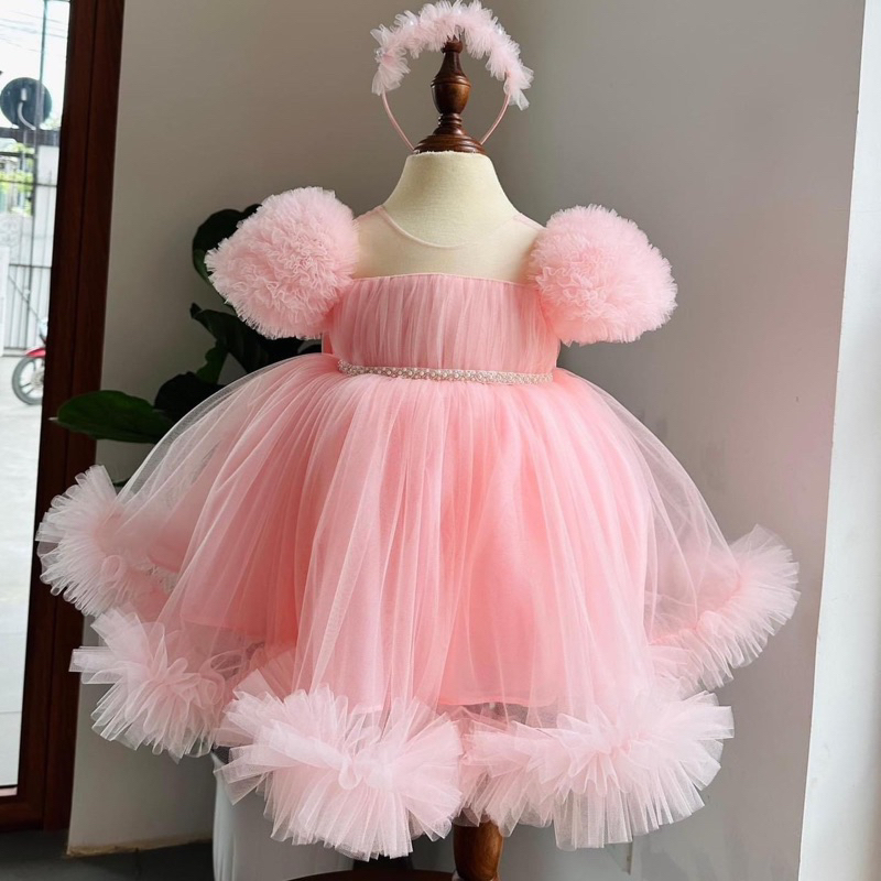 Baby girl princess dress, very pretty puff sleeve princess dress for ...