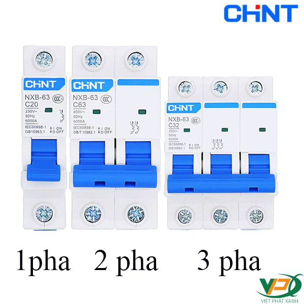 Chint MCB NXB-63 safety circuit breaker 1 phase, 2 phase, 3 phase CB ...