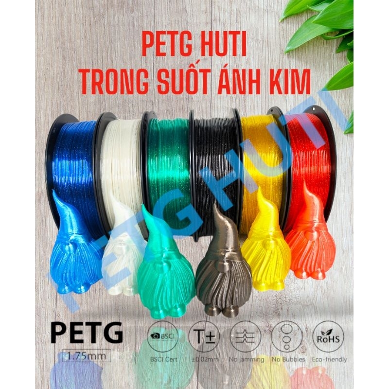Huti Petg TRANSPARENT GLITTER 3D printing plastic roll 1kg, TRANSPARENT ...