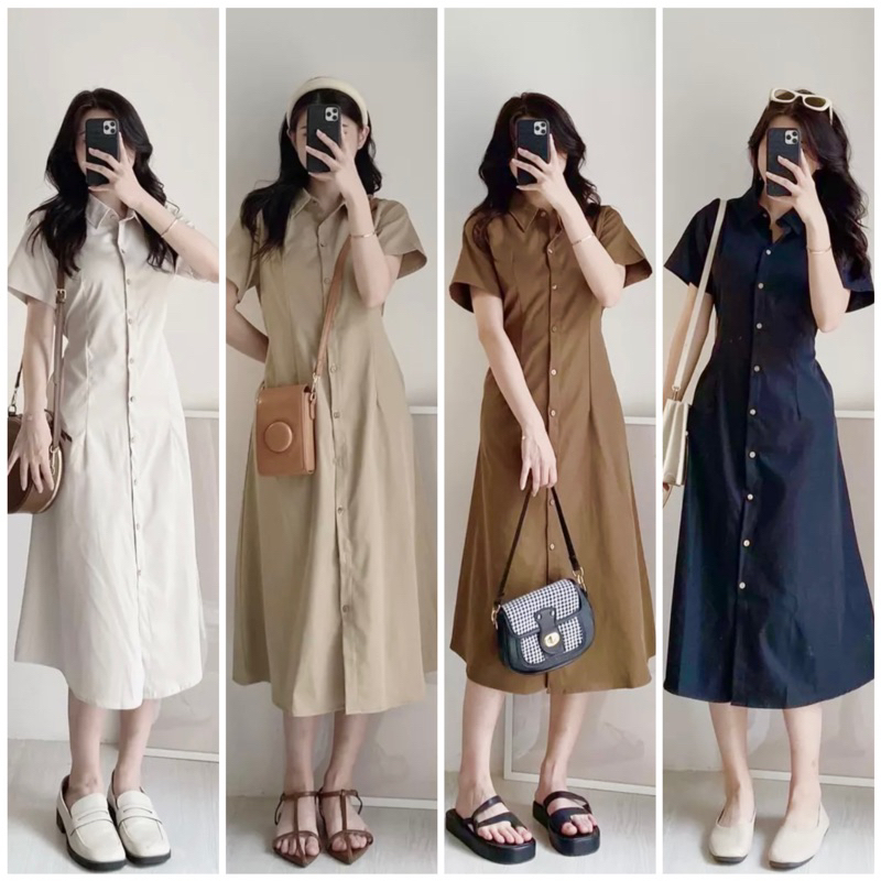 Basic long shirt dress in 4 colors (with real pictures) | Shopee Malaysia