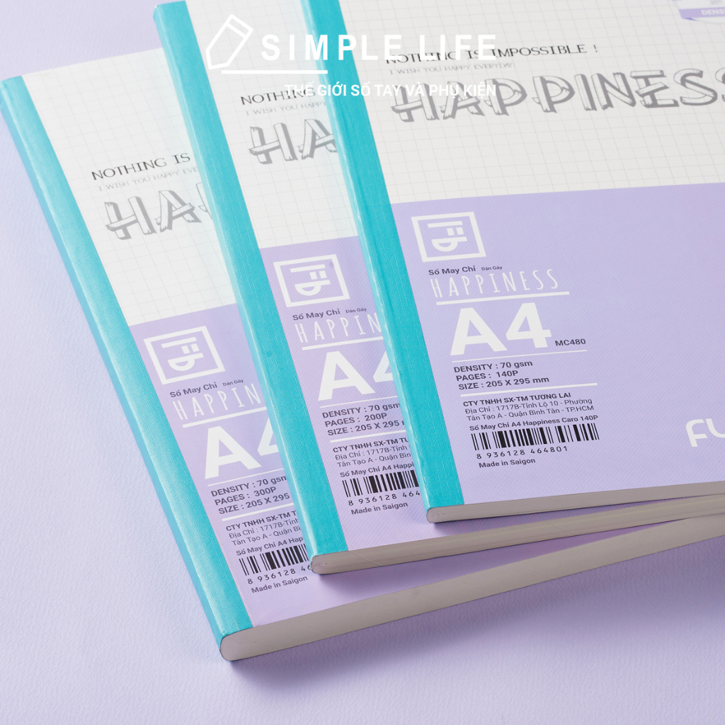 Caro Book - A4 Happiness Sewing Notebook 140/200/300 pages 70gsm ...