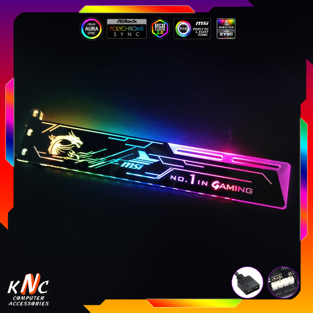Msi Gaming Led VGA Bracket 5v ARGB Color Synchronized Hub Coolmoon ...