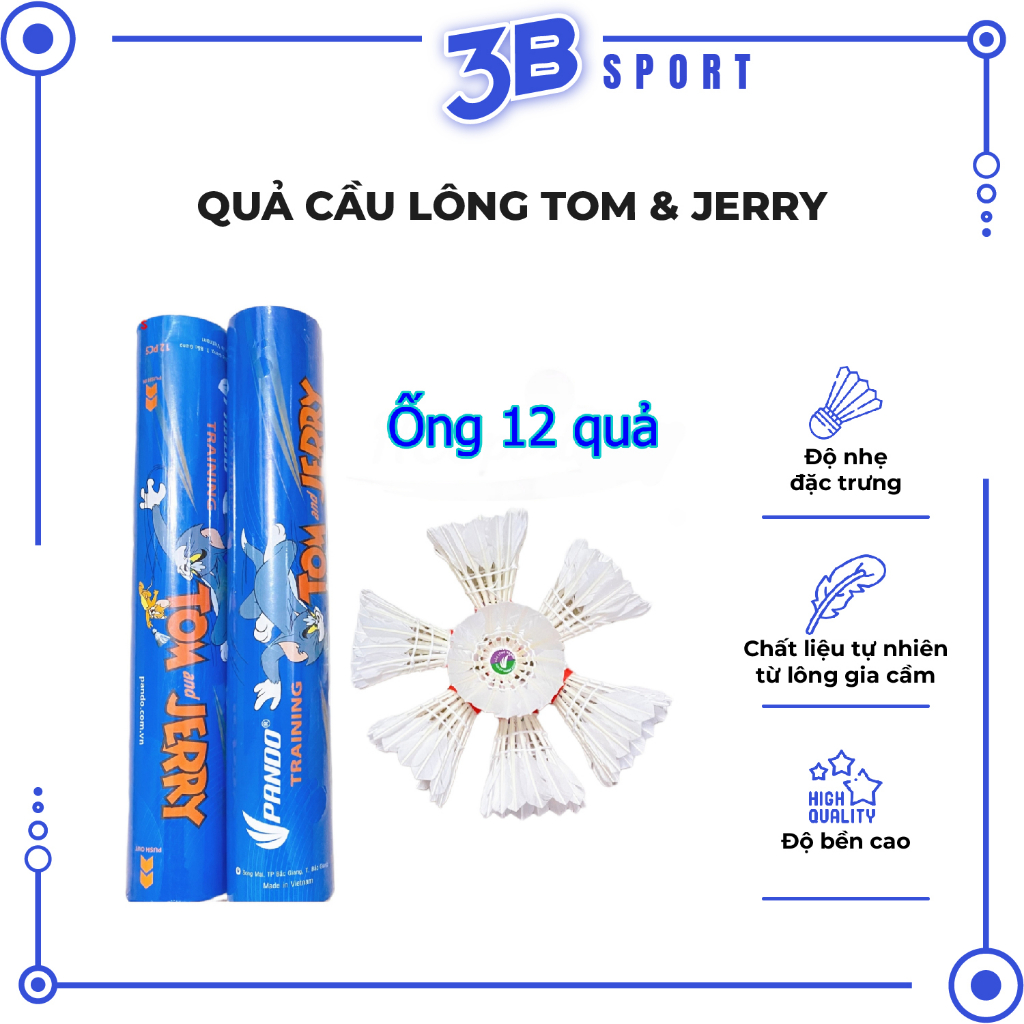 Tom & Jerry Pando Green Badminton Ball - Badminton Tube Set of 12 ...
