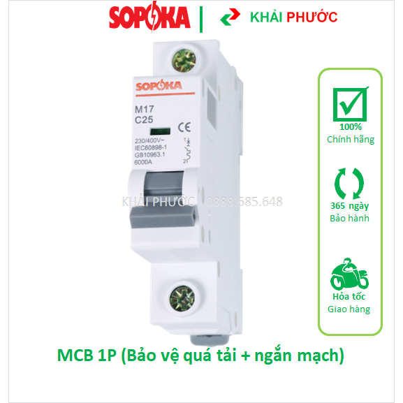 Mcb 1P 1 phase CB circuit breaker cooling bowl short circuit overload ...