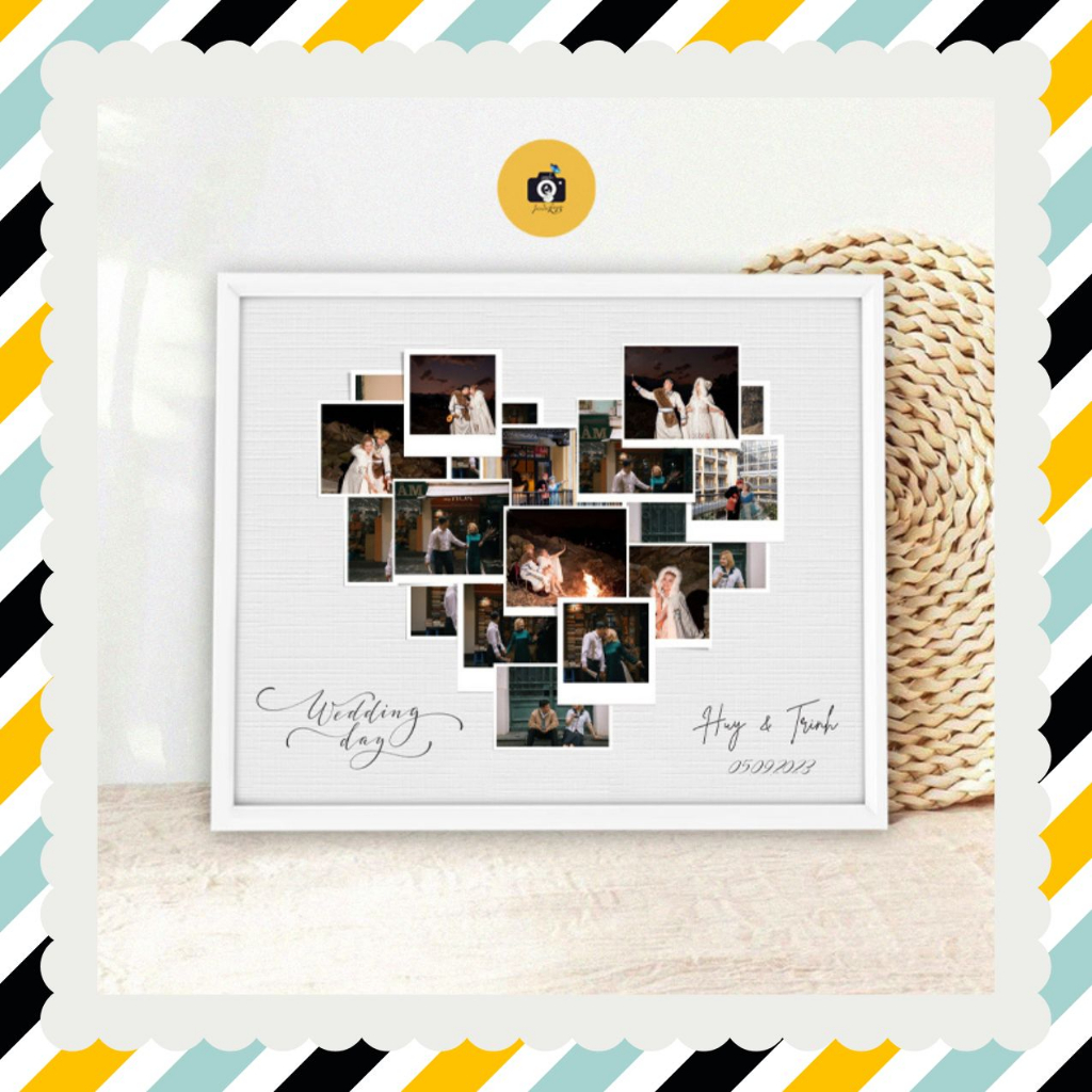 Commemorative A5-A4-A3 Photo Frame with Creative Photos Unique Heart ...