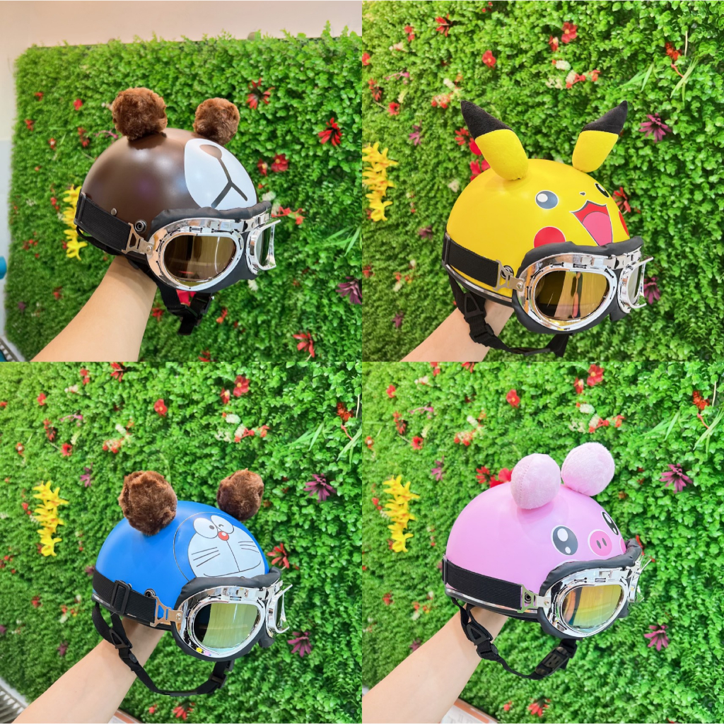 Pikachu, Doremon Kute Half Head Helmet - High Quality Product | Shopee ...