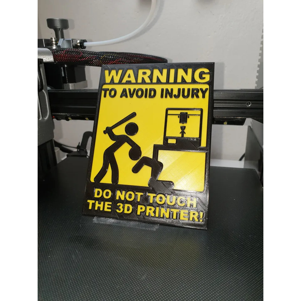 3d PRINT MODEL Plastic - 3D Printer Warning sign Original - MS26 ...
