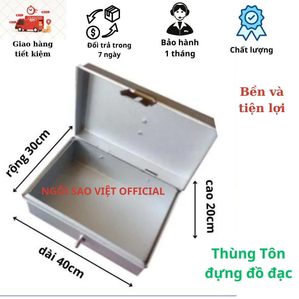 Metal Corrugated Iron Box 40 x 30 x 20 cm Multi-Purpose Storage Box ...