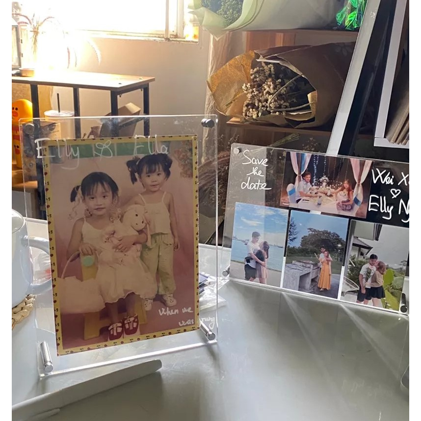 Transparent mica tabletop photo frame A4/A5/A6 size. Photo printing ...