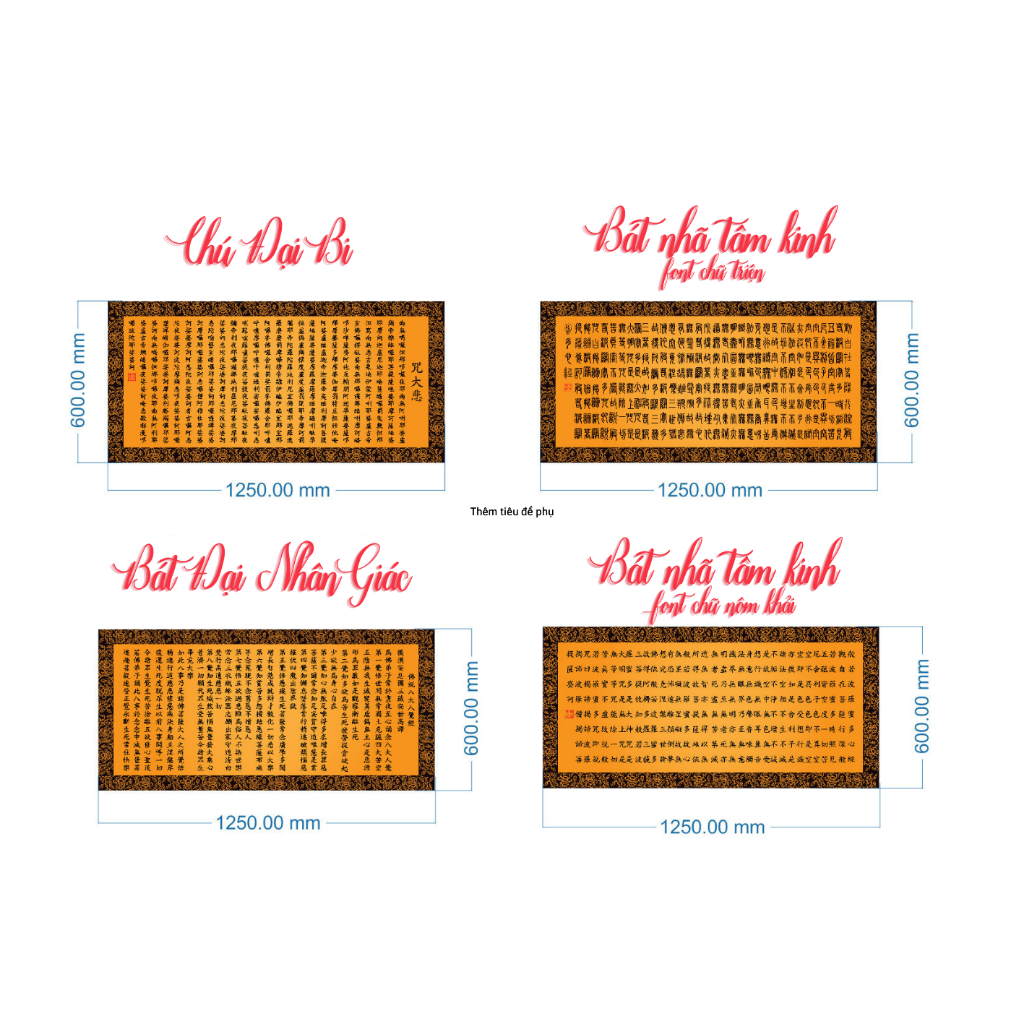 Painting of Prajnaparamita Heart Sutra, Great Compassion Mantra, Eight ...