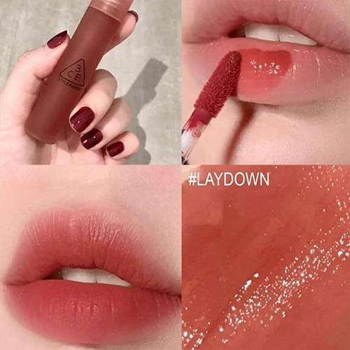 3ce Blur Water Tint-Lay Down Pink Peach Tram Matte Lipstick | Shopee ...