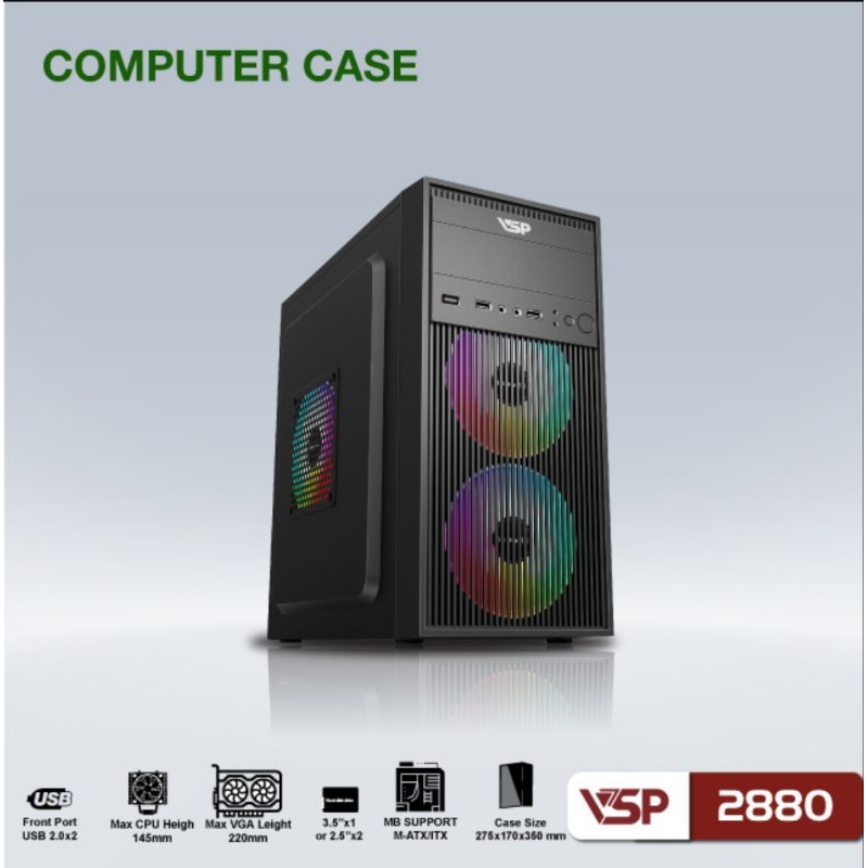 Vsp V2880 Black Computer Case | Shopee Malaysia