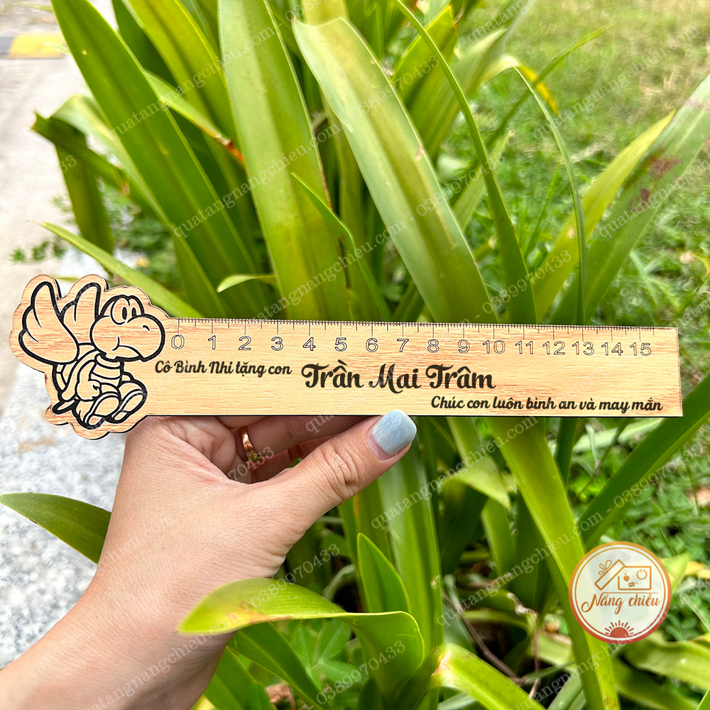 Wooden ruler engraved with Mario characters - The most popular cartoon ...