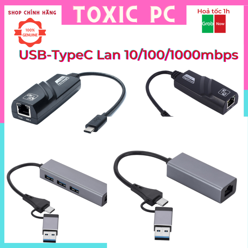 Usb Type C LAN Internet conversion cable uses 10/100/1000Mbps network | Shopee Malaysia