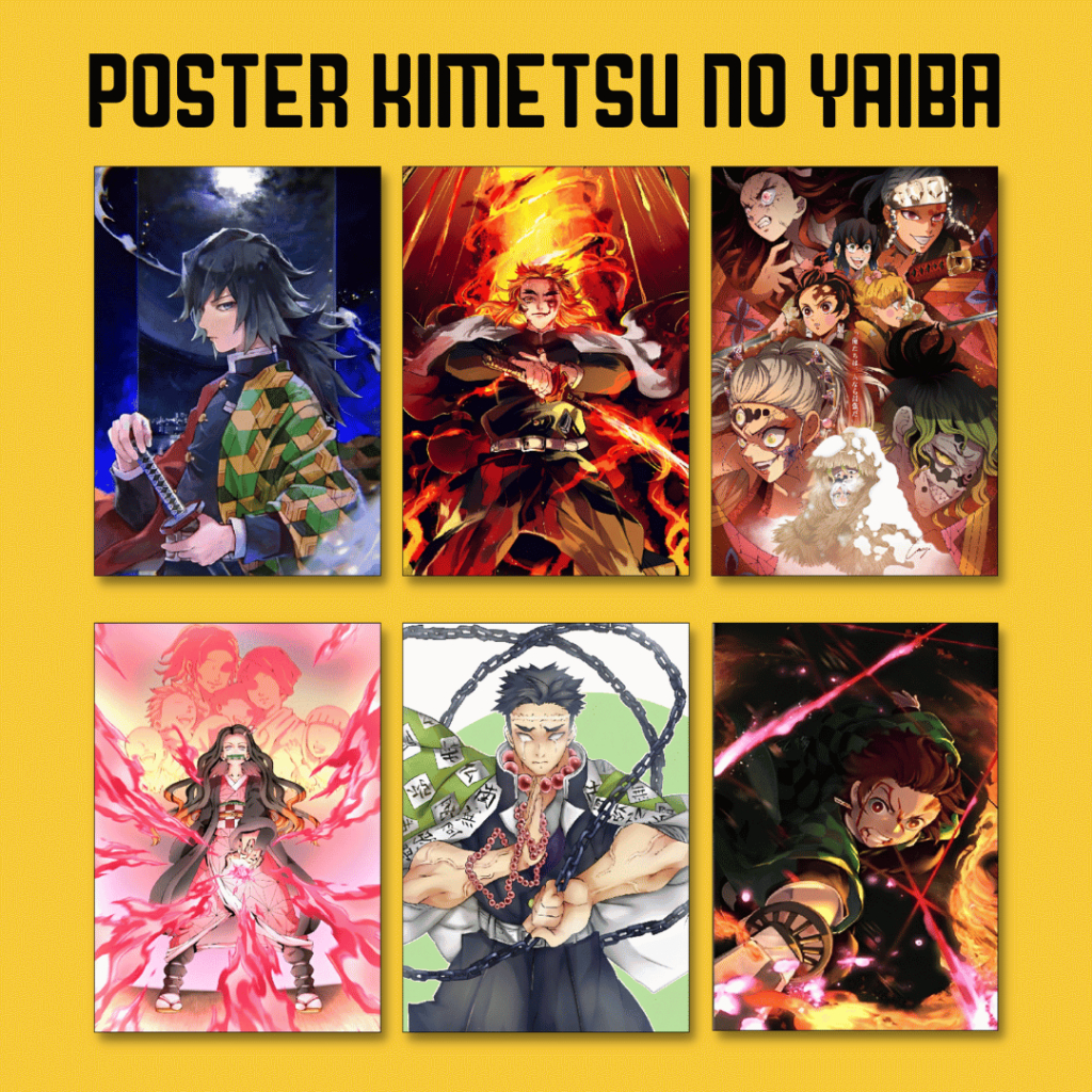 Anime Poster Set Kimetsu no Yaiba Demon Slayer Nezuko Tanjiro Zenitsu ...