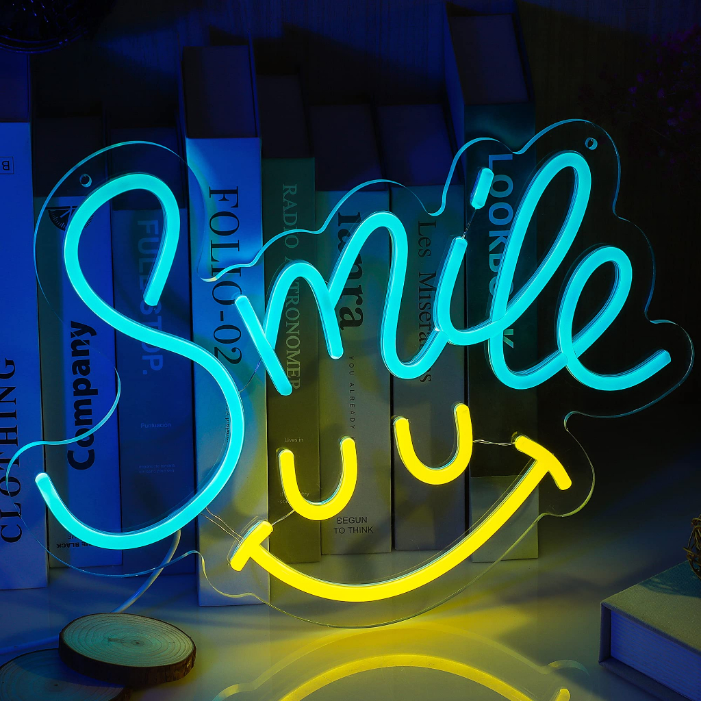 Neon Led SMILE Letter Pattern Size 41x28 cm | Shopee Malaysia