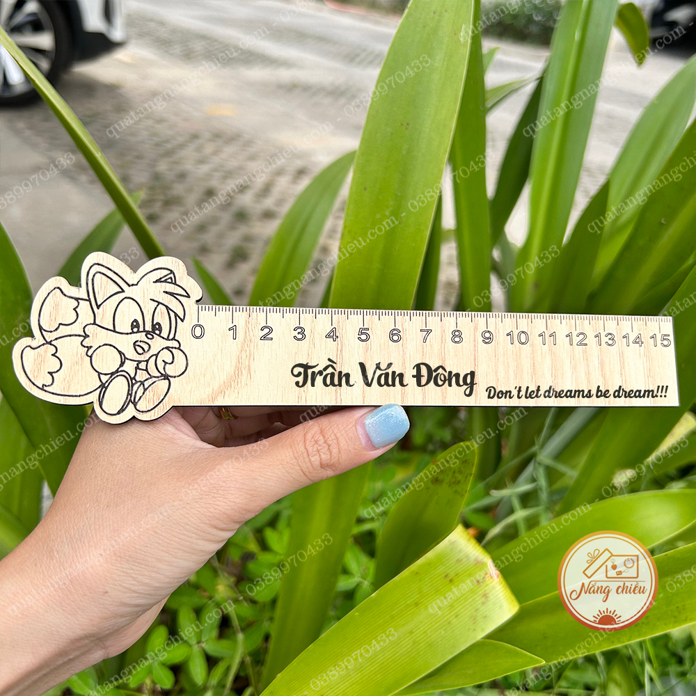 Collection of rulers engraved with cartoon characters Sonic - Wooden ...