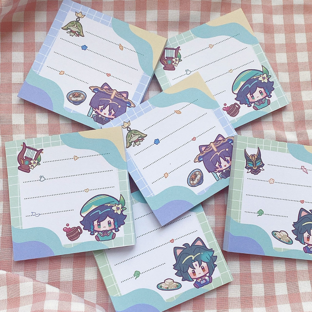 Super cute Genshin Impact notepad artist meropotato (no glue) | Shopee ...