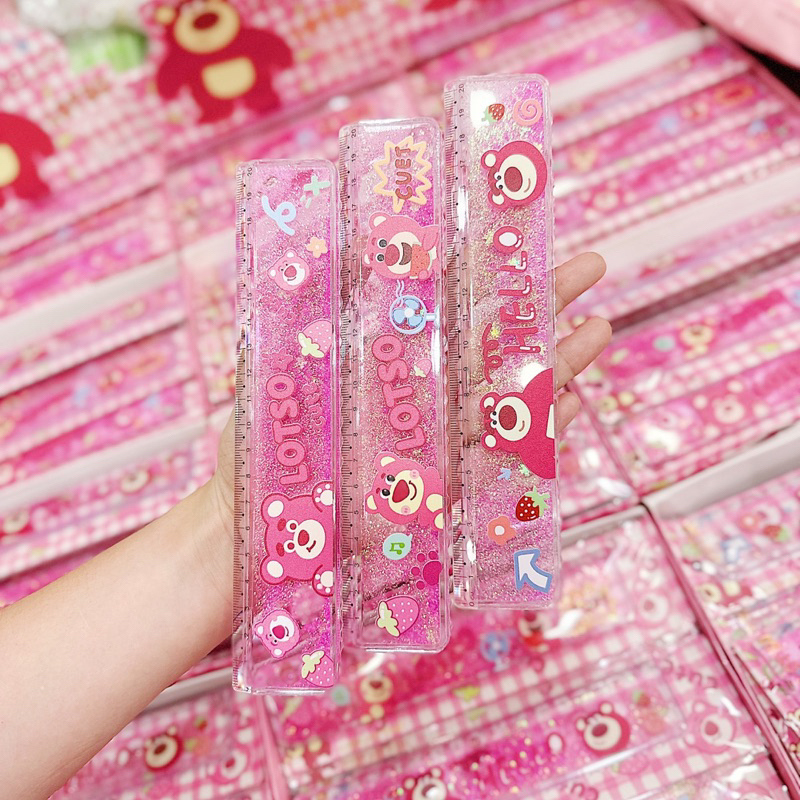Lotso Cute Pink Cute Bear Glitter Ruler / Glitter Measurement For Baby ...