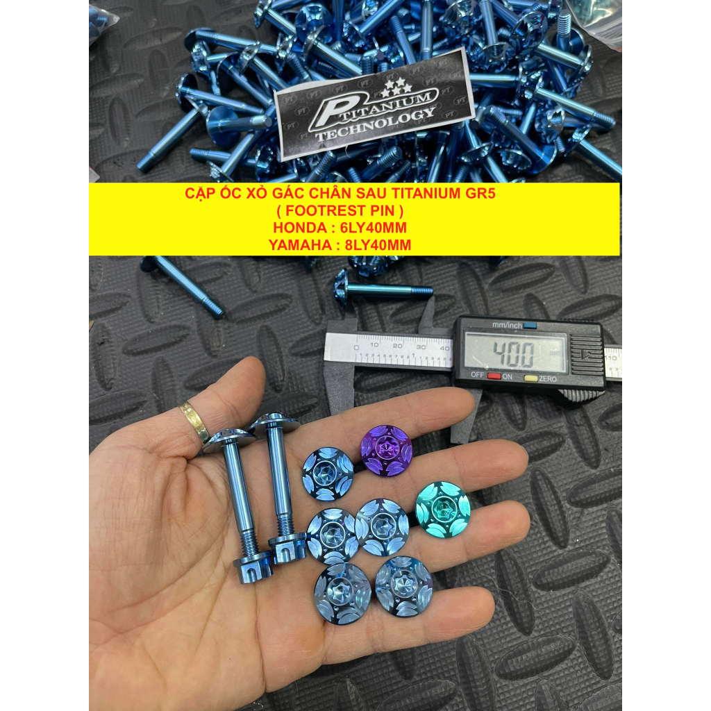 (2-Stage Star) Rear footrest screw Titan Gr5 m6 m8 honda suzuki m6*40 ...