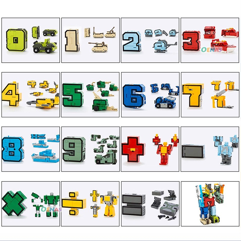 Digital transforming robot assembly kit from 0 to 9 | Shopee Malaysia