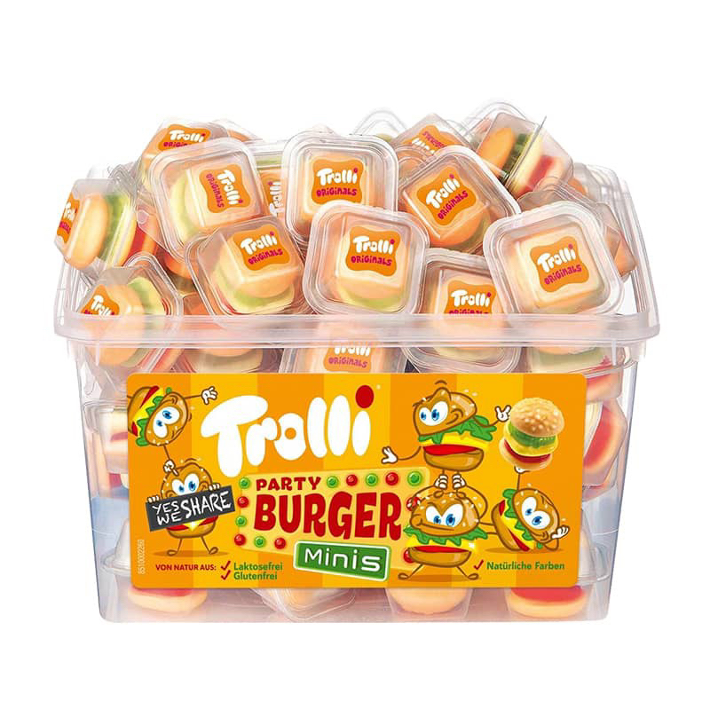 Trolli MINI BURGER Gummy Candy BOX 600g GERMANY (60 tablets) | Shopee ...