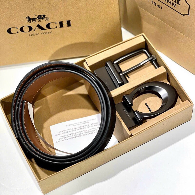 Super luxurious genuine leather men's belt set | Shopee Malaysia