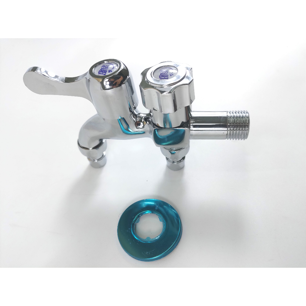 Multi-purpose faucet product with 2 stainless steel heads and 21 thread ...