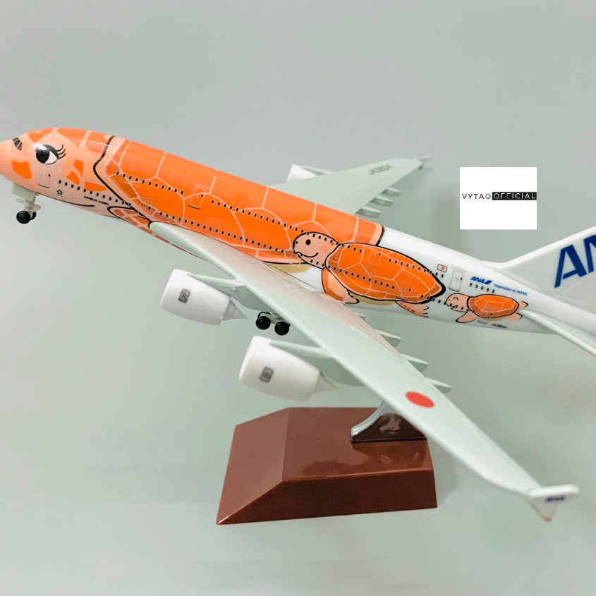 Ana Airbus A380 Metal Model Plane Cartoon Molded Orange Sea Turtle with ...