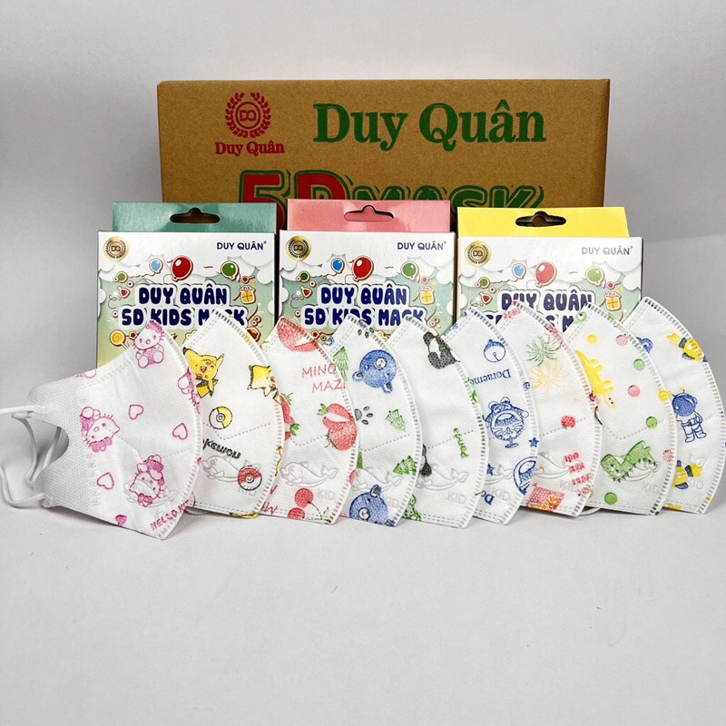 Box of 100 5D Kids Masks Duy Quan Mask for babies and children ...