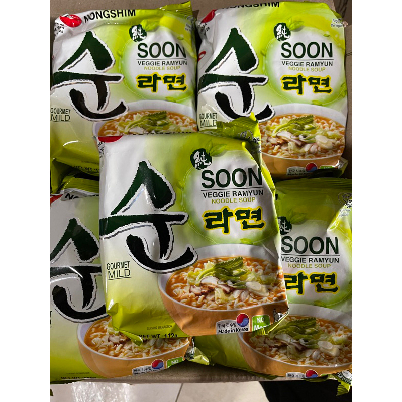 (Combo Of 5 packs) (Date July 2024)Soon Veggie Ramyun Korean Nongshim ...