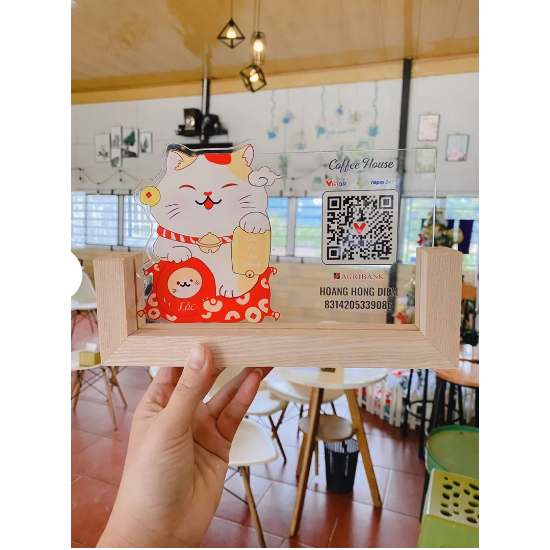 Table mica Qr code Prints The Desktop God Of Fortune Cat Prints Bank ...