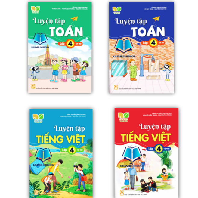 TRI Book - Combo of 4 Math + Vietnamese Practice books for grade 4 ...