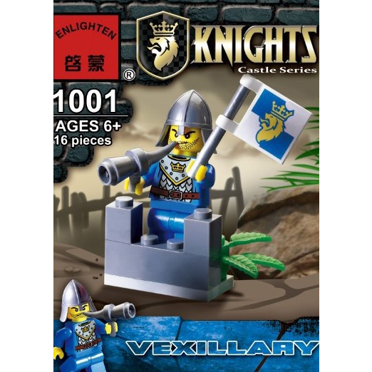 Enlighten 1001 Knights assembly toy medieval blue lion soldier knight ...
