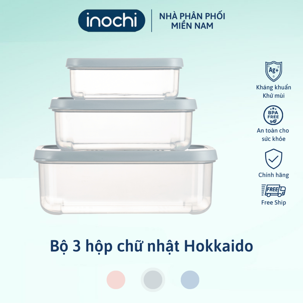 Set of 3 rectangular food boxes 750-1500-2500 inochi for microwave safe ...
