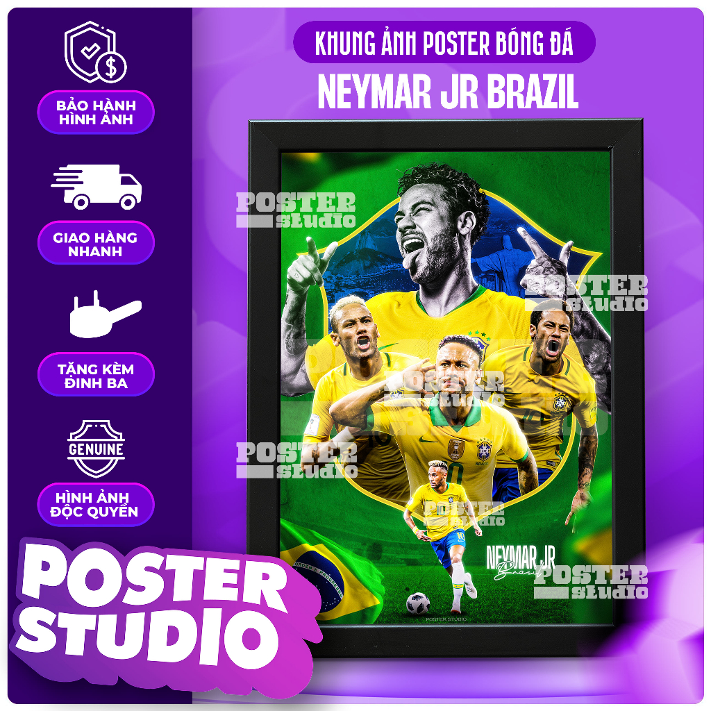 Neymar brazil Poster, decorative picture frame (including Poster and ...