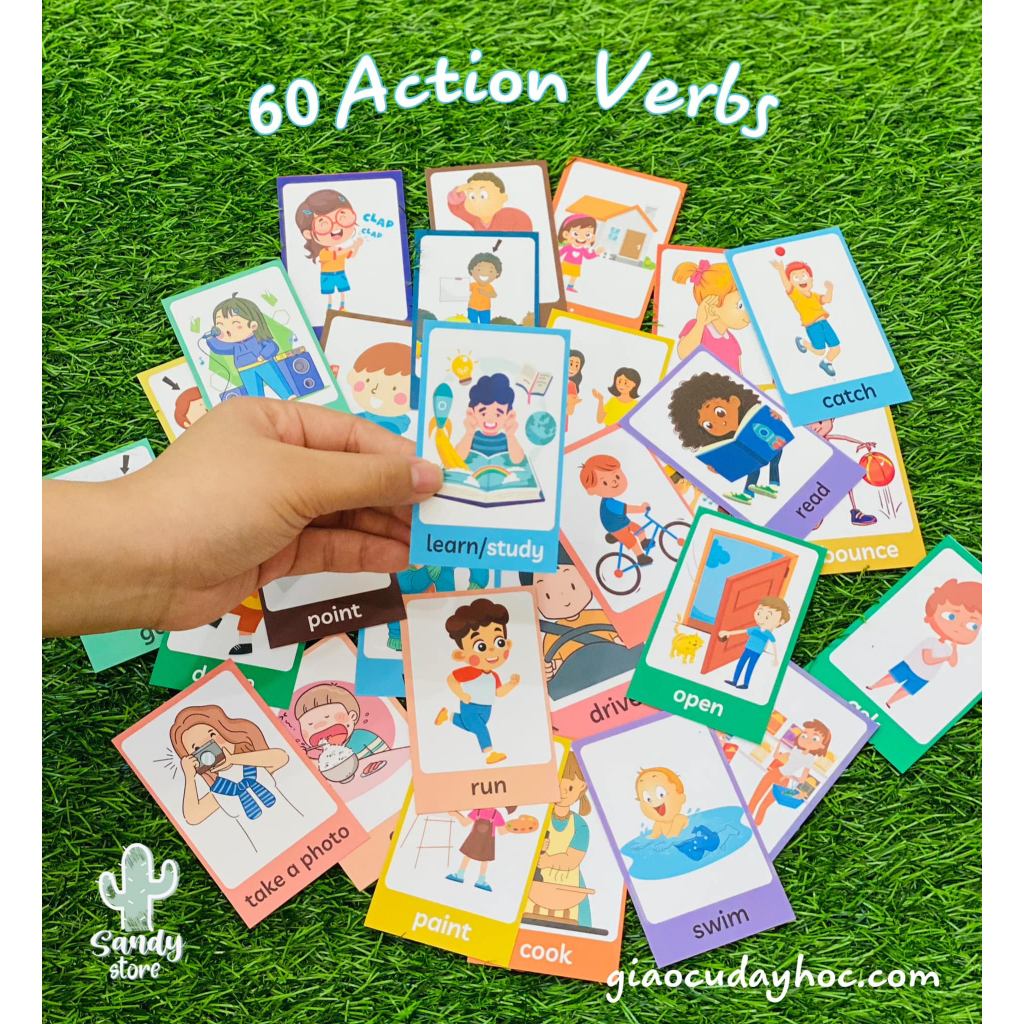 Action Verbs Card Set of 60 - Action Verbs | Shopee Malaysia