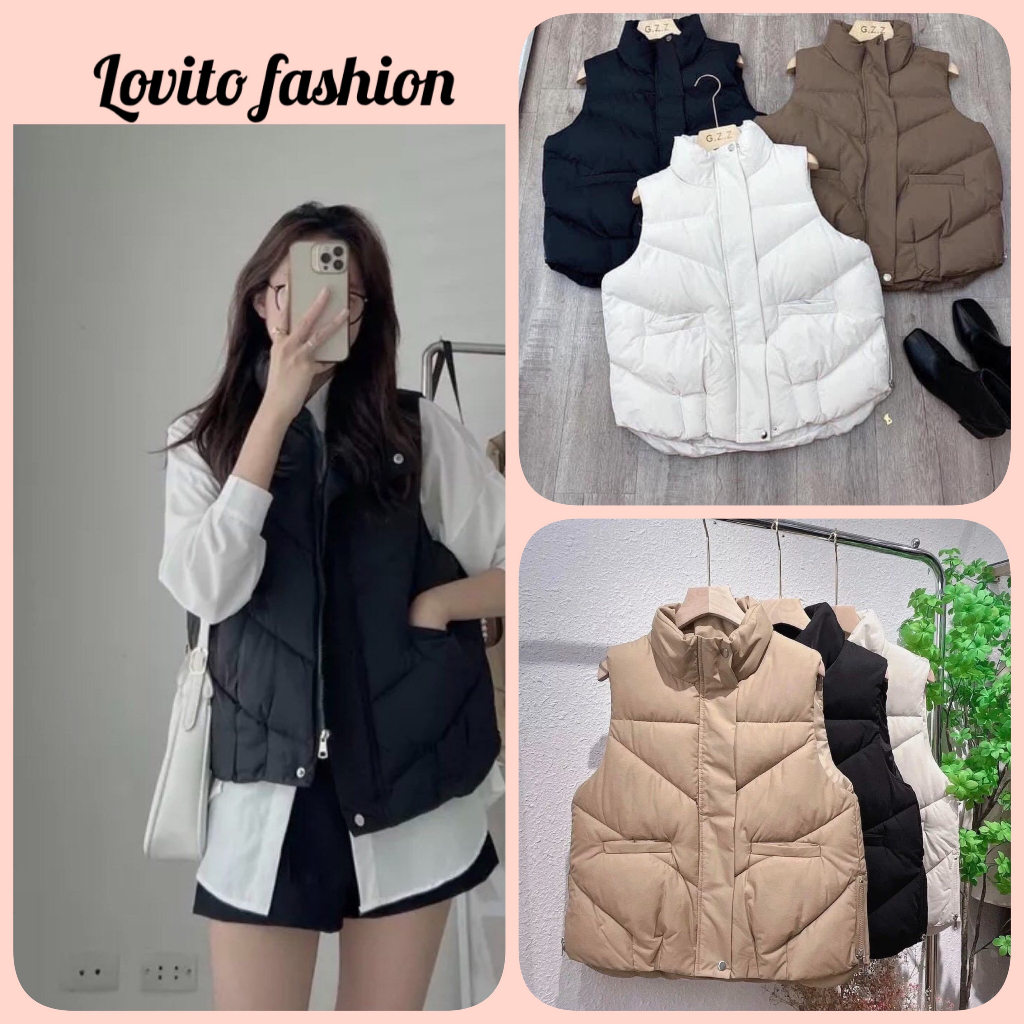 Jacket Korean style rib-lock vest 3 COLORS - lovito fashion | Shopee ...