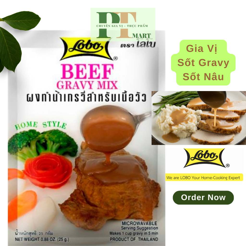 Sauce Powder / Gravy Brown Sauce 25g Lobo Thai brand. Beef Gravy Mix ...