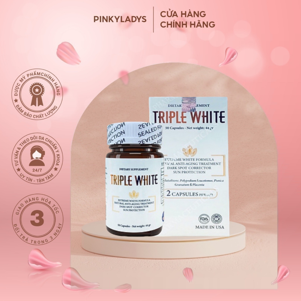 Triple WHITE Oral Tablet - GLUTATHION Oral Tablet 1200MG Whiten Skin ...