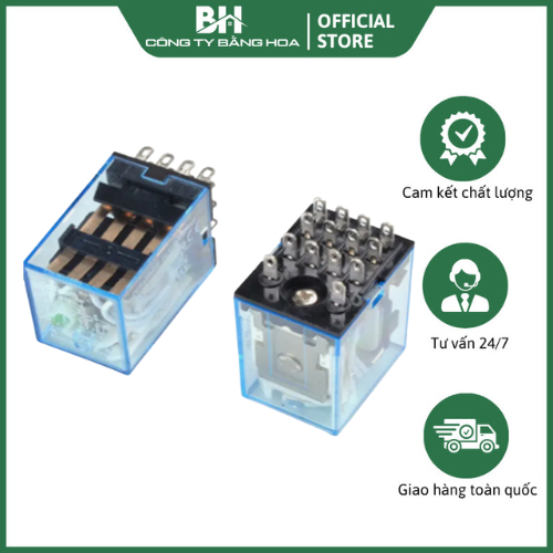 Omron Intermediary Le Relay With 14-Pin Base MY4N MY4NJ DC12V - AC12V - DC24V - AC24V - 220v ...