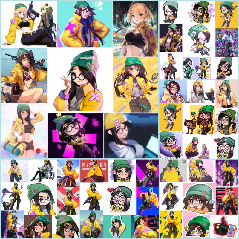 Killjoy Valorant stickers 60 different silk pressed images / Killjoy ...