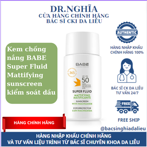 [GENUINE] Babe Super Fluid Mattifying sunscreen SPF 50 broad spectrum, oil control | Shopee Malaysia